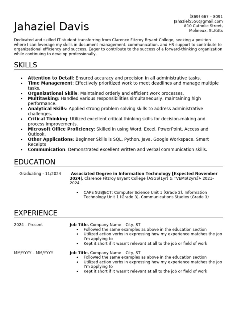 entry_level_resume | PDF | Computing