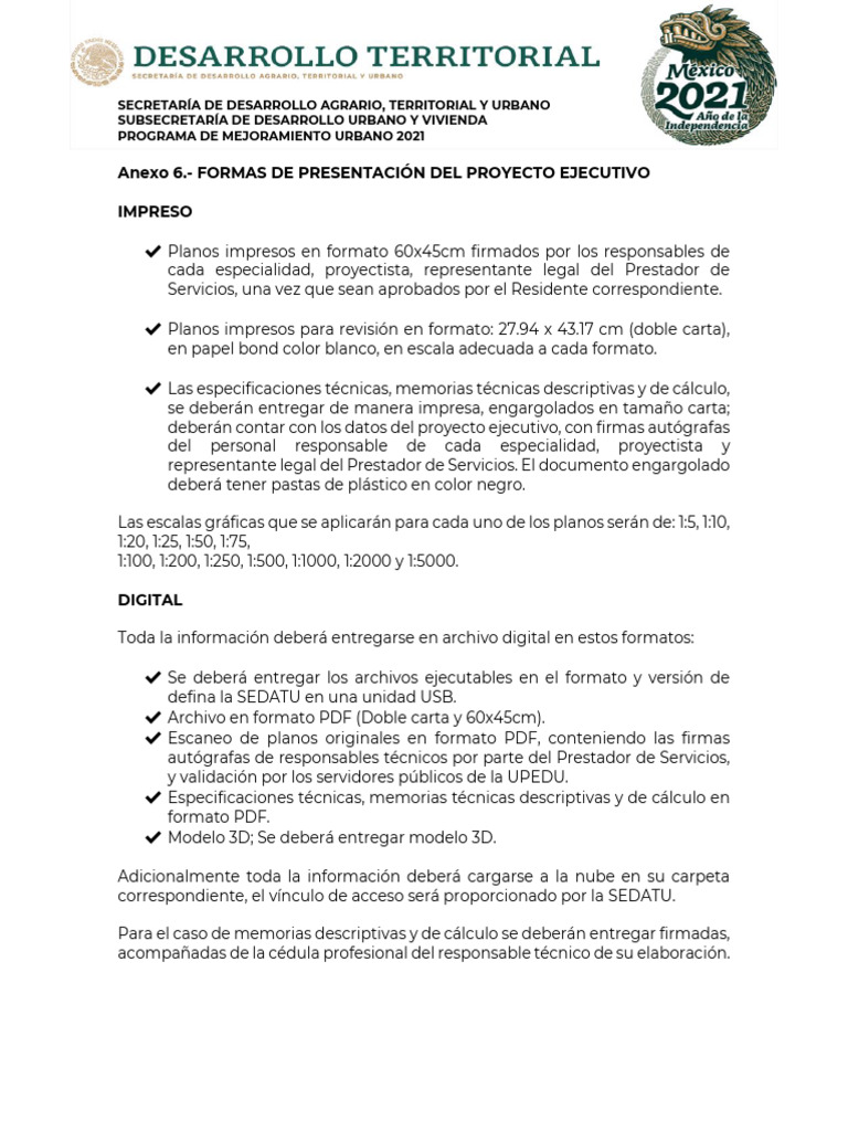 Formas de Presentación Del Proy Ejec | PDF