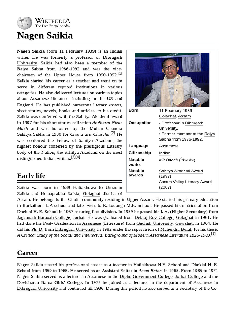 Nagen_Saikia | PDF | Indian Literature