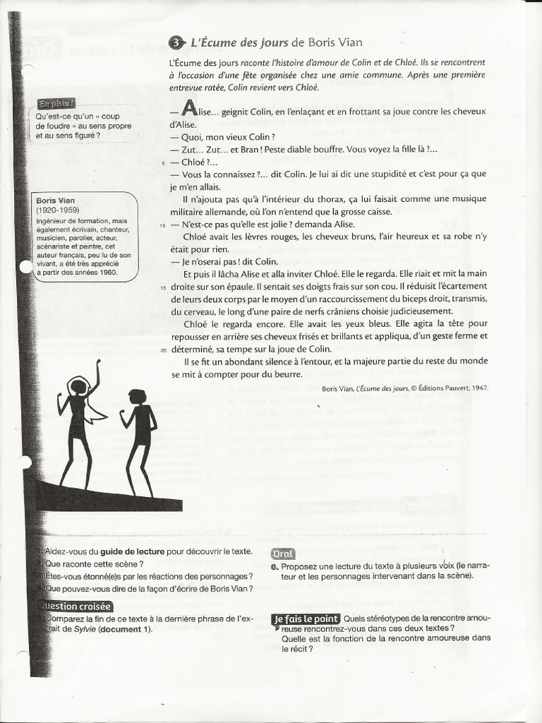 L'écume Des Jours de Boris Vian 4ème | PDF