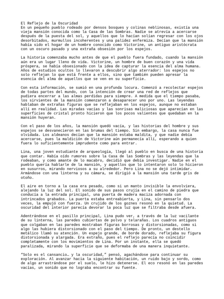 El Reflejo de la Oscuridad | PDF | Espejo