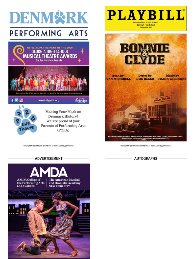 Playbill Bonnie Clyde FINAL | PDF | Theatre
