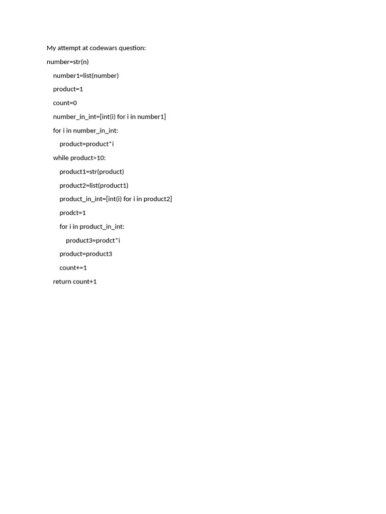 My Attempt at Codewars Questions | PDF
