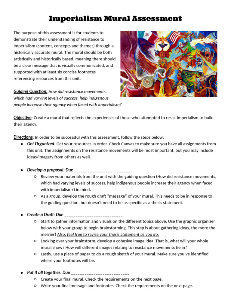 7A +Imperialism+Mural+Assessment | PDF | Cognitive Science | Cognition