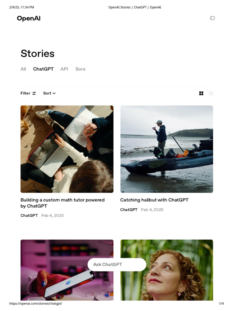 OpenAI Stories - ChatGPT - OpenAI | PDF | Computing | Artificial Intelligence