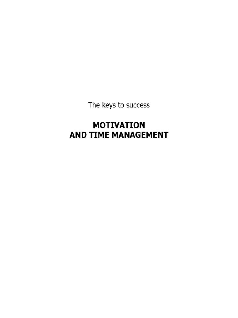 Motivation and Time Management Guide | PDF | Professional Skills ...