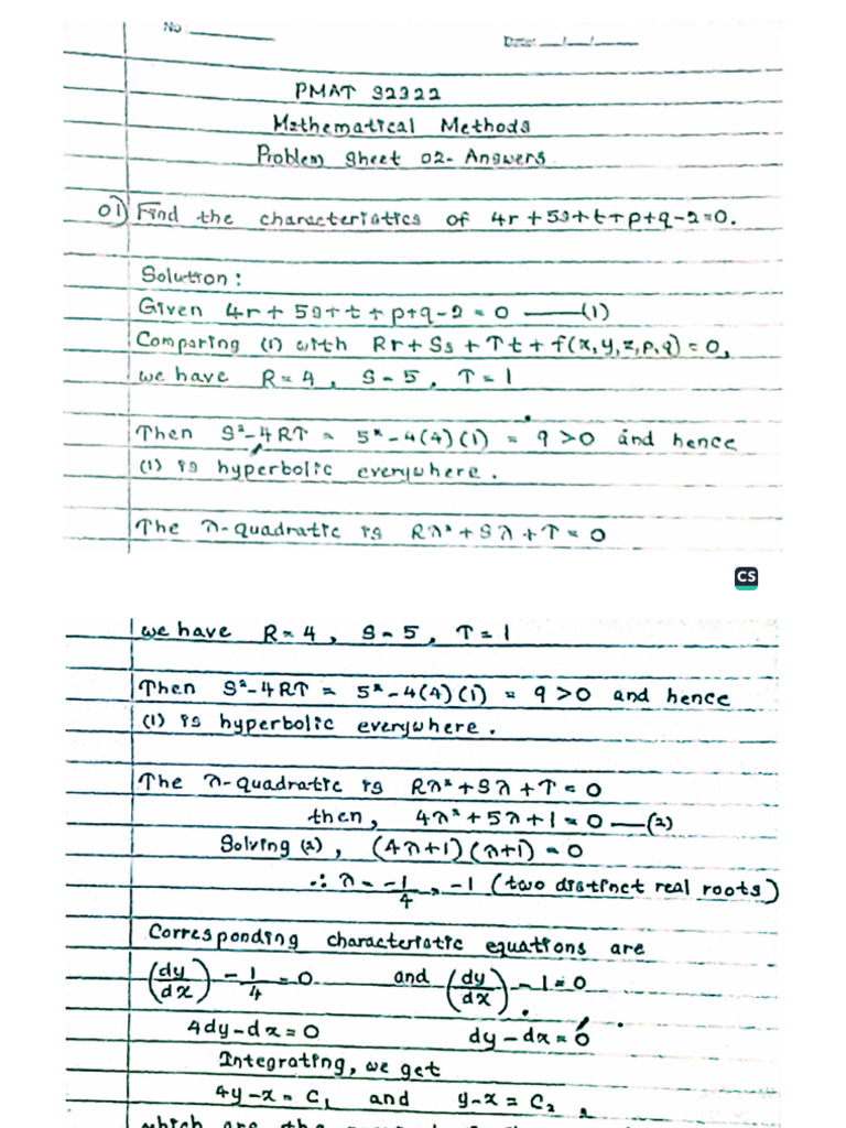 Problem Sheet 2 Answers | PDF