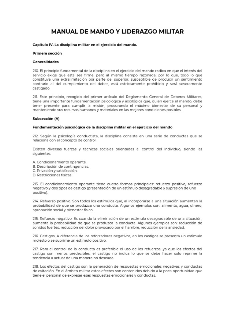 Manual de Mando y Liderazgo Militar | PDF | Moralidad | Aprendizaje