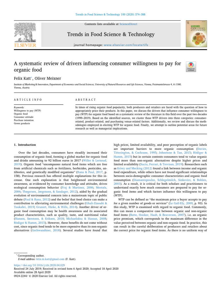 1-s2.0-S0924224420304581-main | PDF | Behavior | Organic Foods