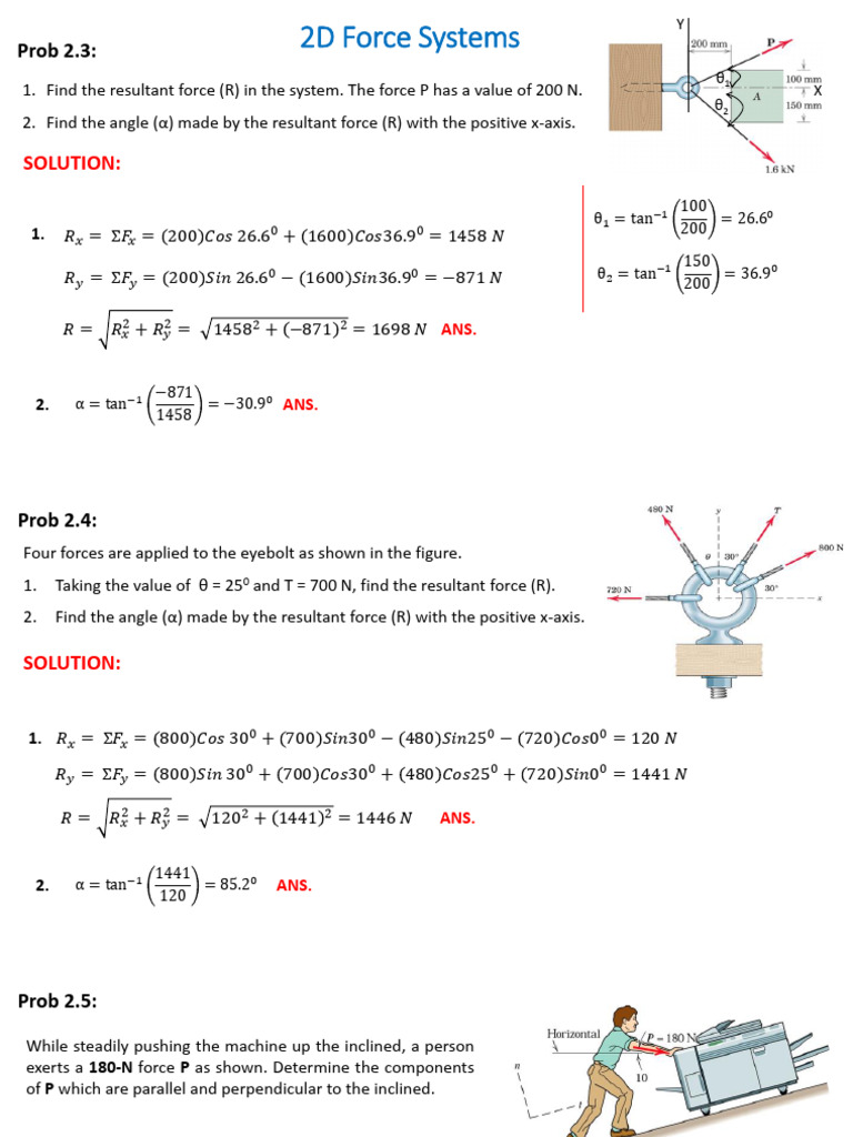 Lecture-Chap-2-Force Systems-Prob-2.3-2.5 | PDF | Geometry | Mechanics