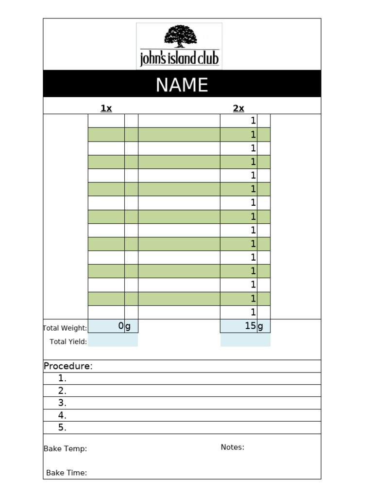 JI New Pastry Recipe Template | PDF