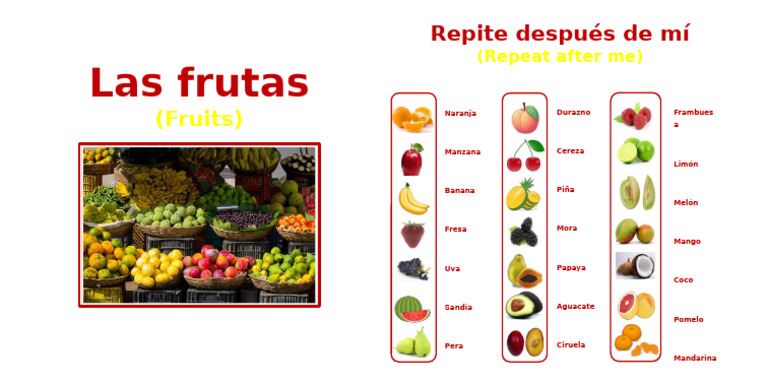 Lista de Frutas para Aprender | PDF