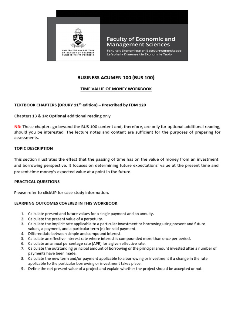 Finance Students' TVM Guide | PDF | Interest | Present Value