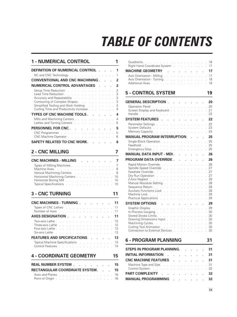 book-TOC.pdf | PDF | Numerical Control | Industrial Processes