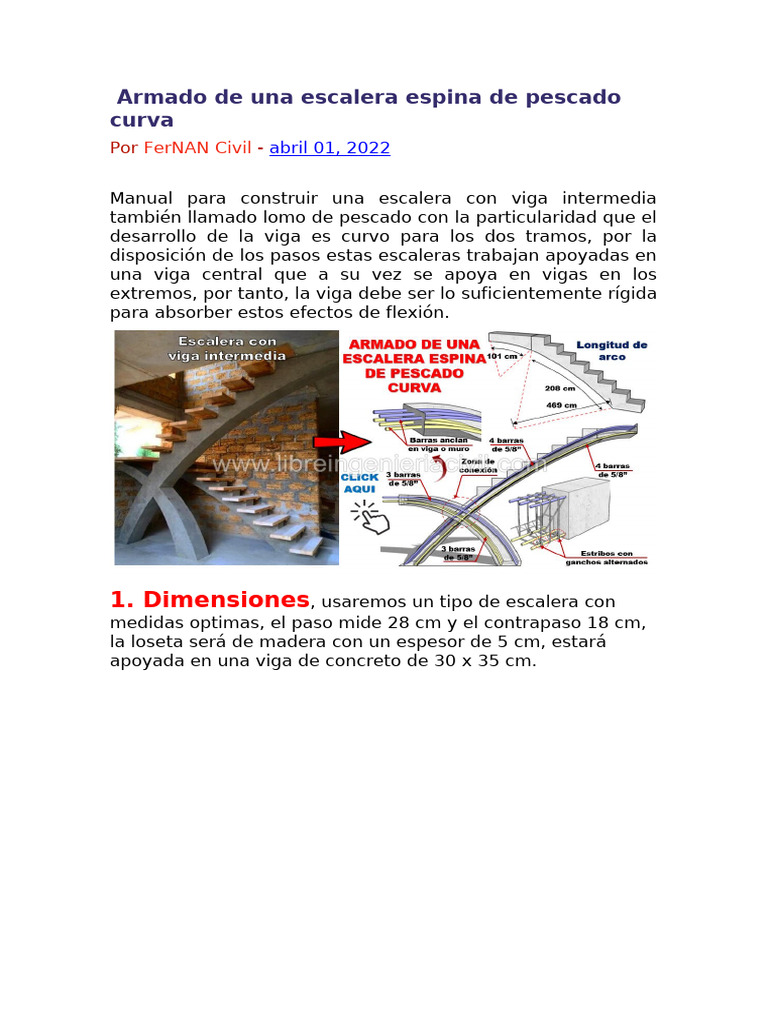Escalera Curva Espina de Pescado | PDF
