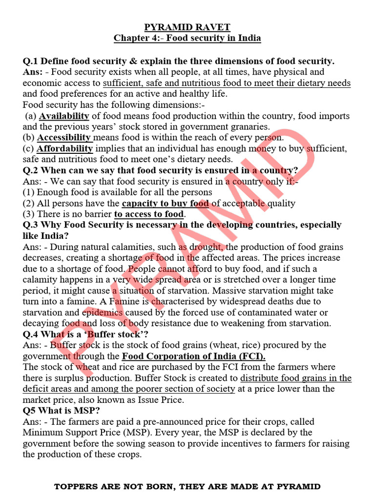 Food Security Notes | PDF | Food Security | Famine
