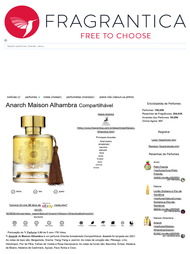 Anarch Maison Alhambra perfume - a fragrância Compartilhável 2021 | PDF ...