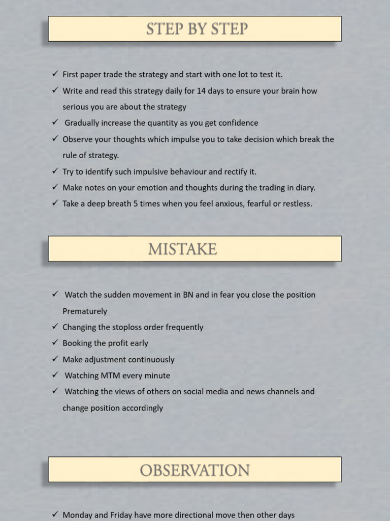 Strict Trading Rule Book | PDF