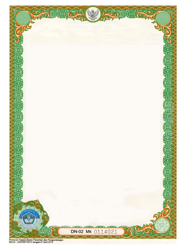 ijasah 2012 bingkai | PDF