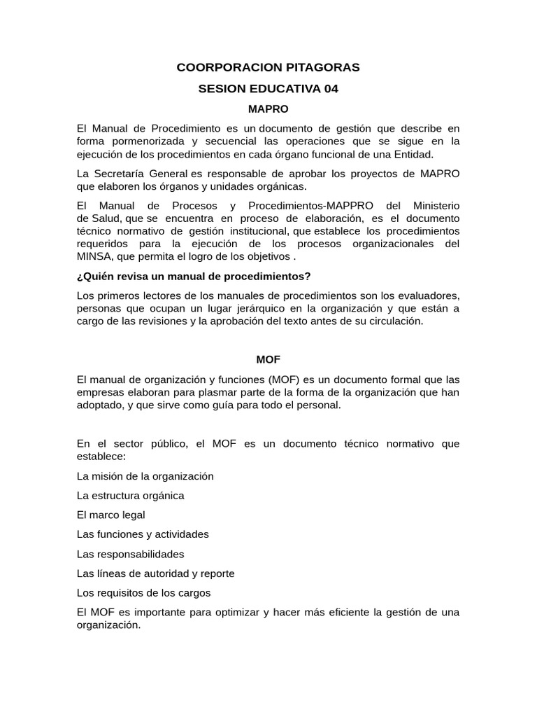 Sesion Educativa 04 Mapro | PDF