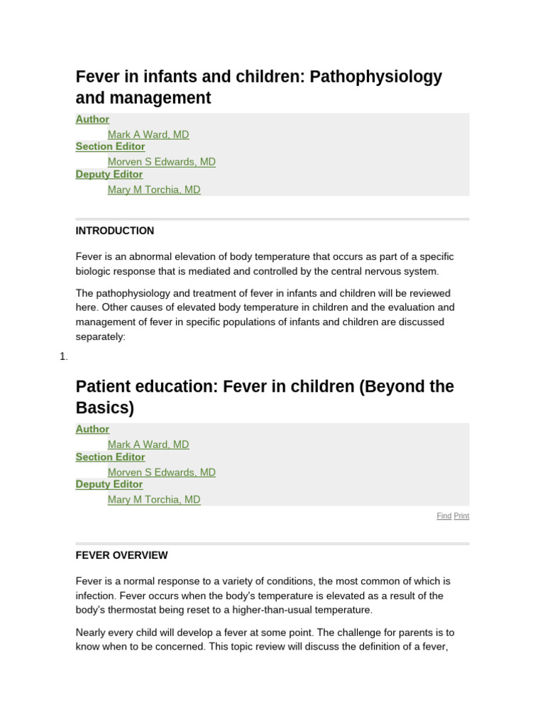 Infant and Child Fever Management Guide | PDF | Fever | Thermometer