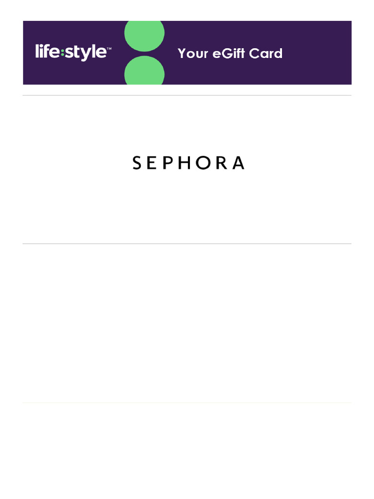Sephora eGift Card Redemption Guide | PDF
