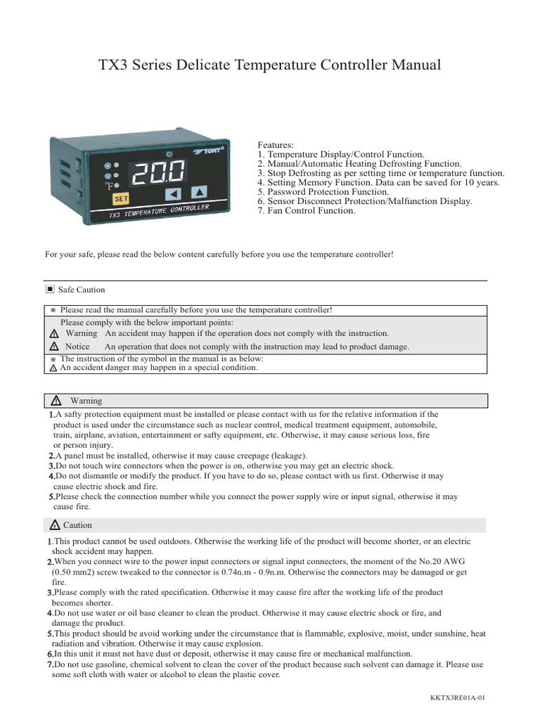 Temperature Control System Manual | PDF