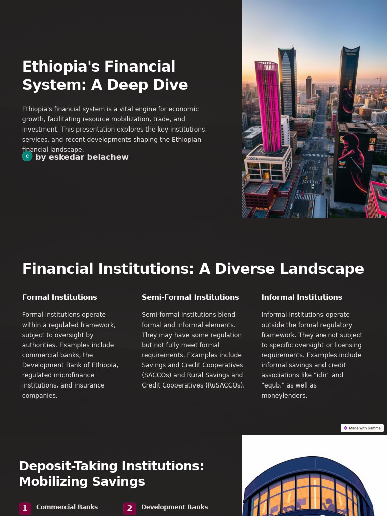 Ethiopias Financial System A Deep Dive | PDF | Banks | Microfinance