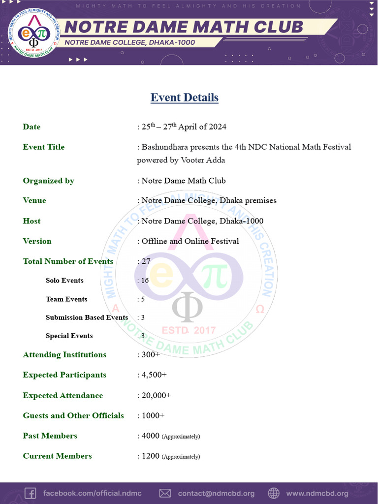 4th NDC National Math Festival 2024 | PDF | Mathematics | Number Theory
