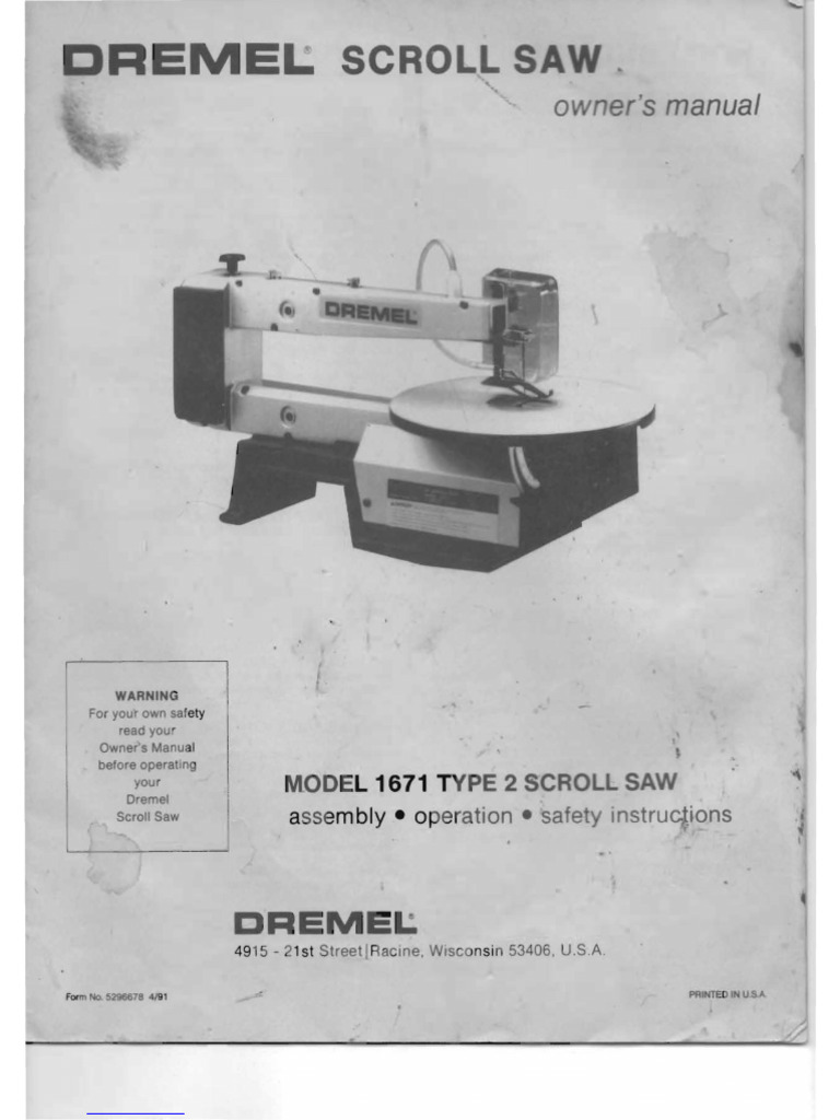 Dremel 1671 Scroll Saw | PDF