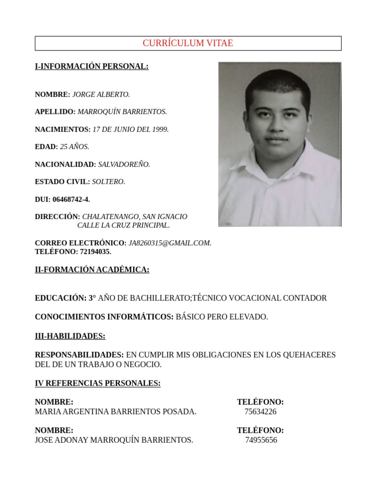 Mi Curriculum Vitae Personal | PDF