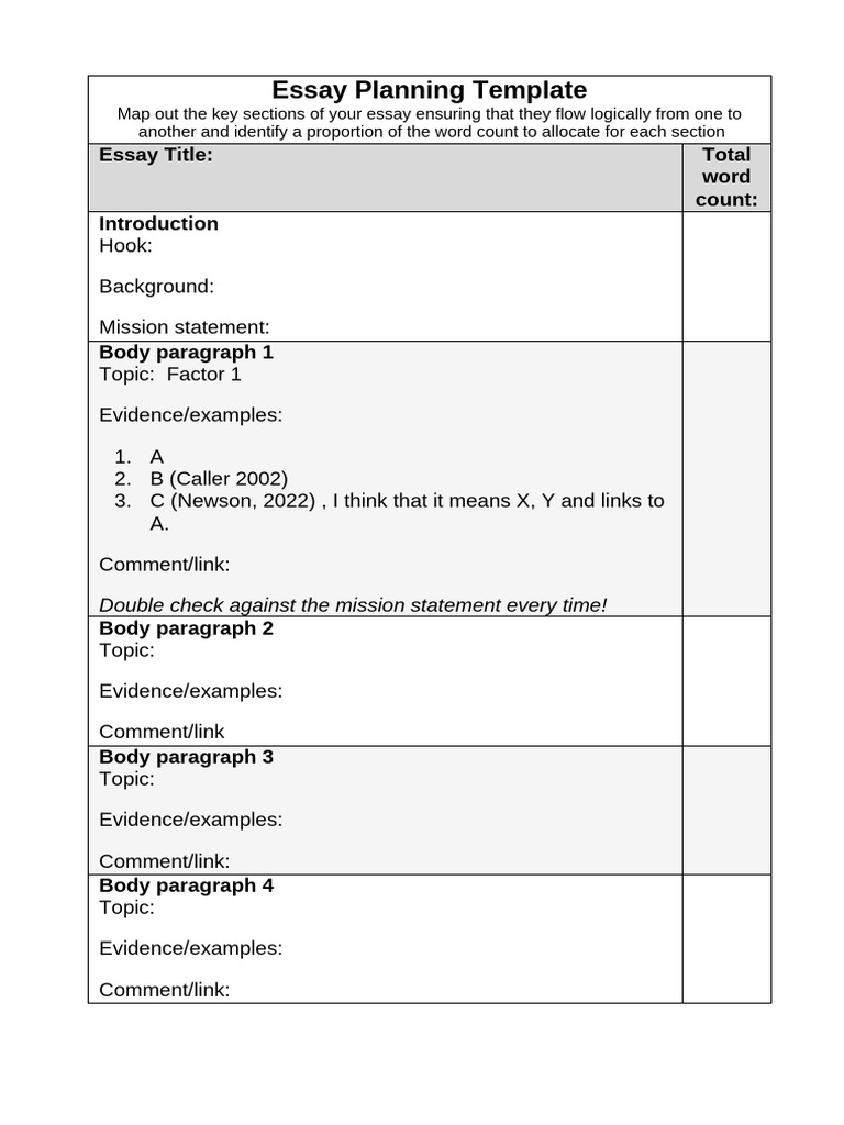 Essay Template | PDF