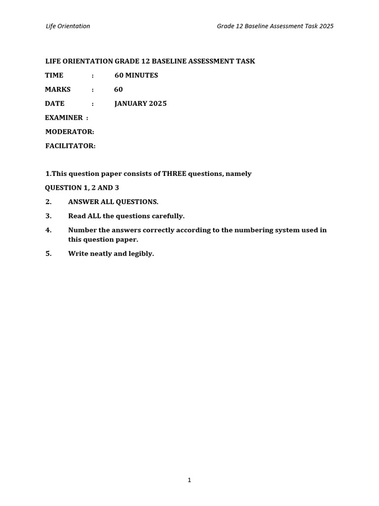 Baseline Assesment 2025 Final Memo | PDF | Goal | Goal Setting