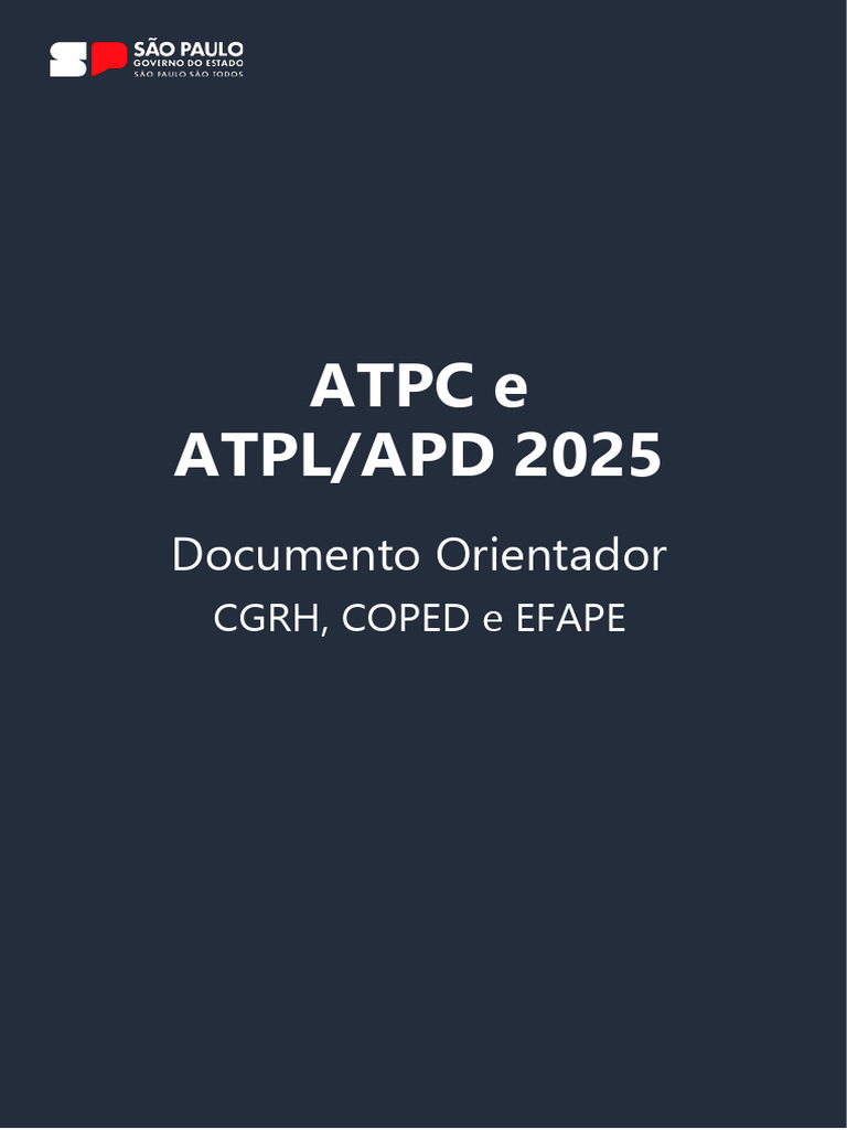 Documento Orientador ATPC e ATPL, APD 2025 | PDF | Pedagogia | Teclado de computador