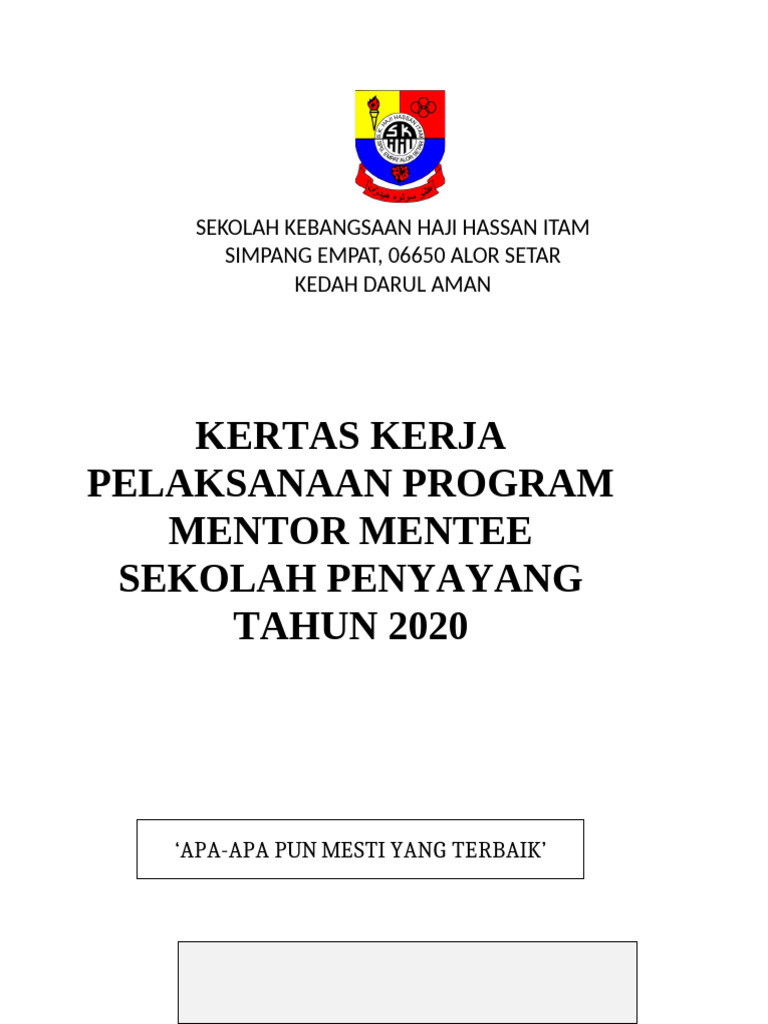 Kertas Kerja Mentor Mentee 2020 | PDF