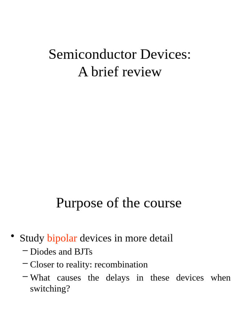 Overview of Bipolar Semiconductor Devices | PDF | Semiconductors | Silicon