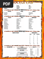 Vampire Revised Quickstart Sheet | PDF