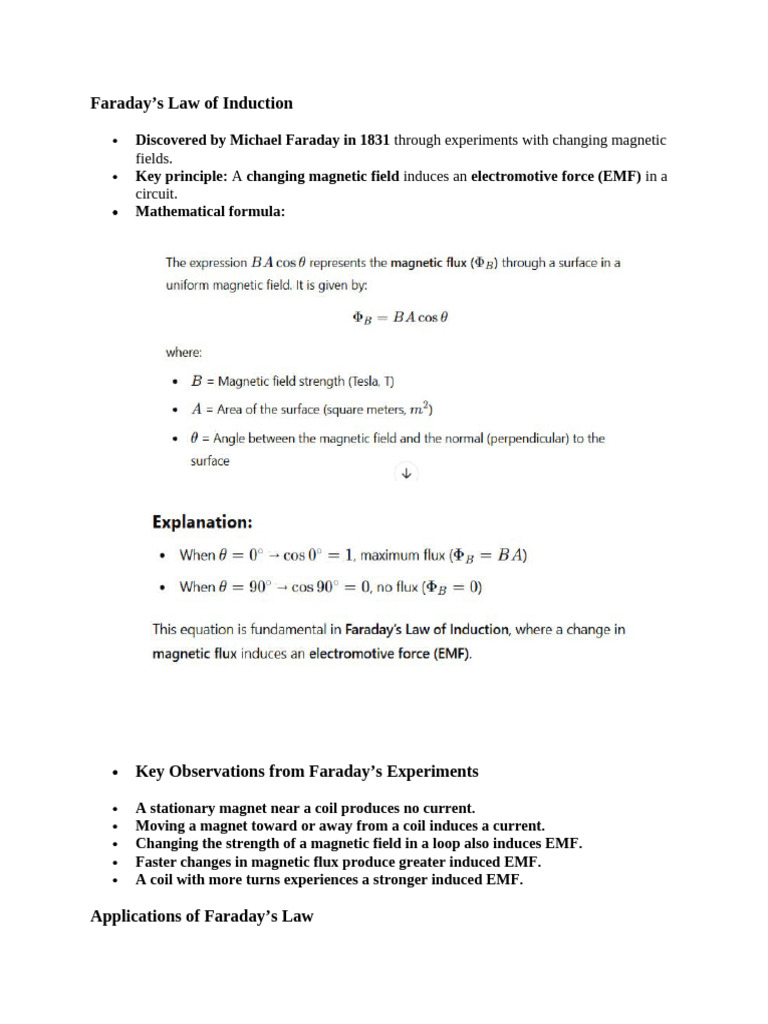Faraday's Law of Induction Explained | PDF