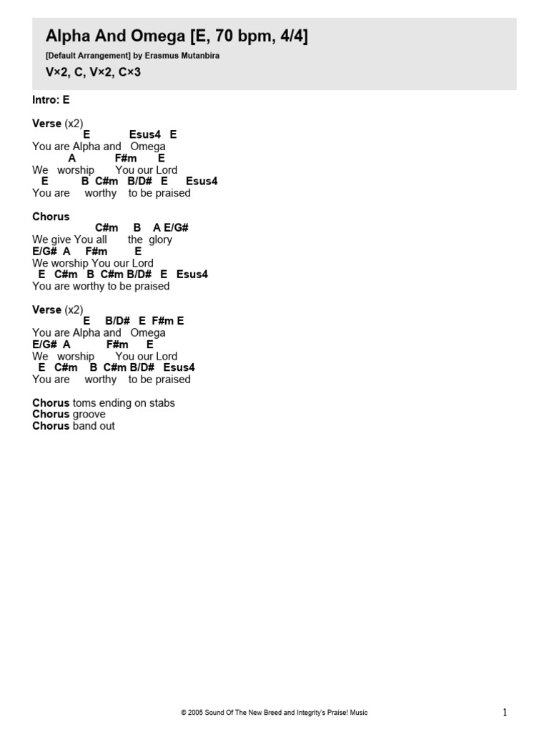 Alpha and Omega Worship Song Lyrics | PDF