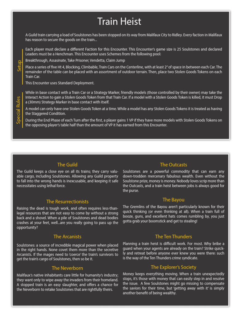 Train Heist Suggested Layout | PDF