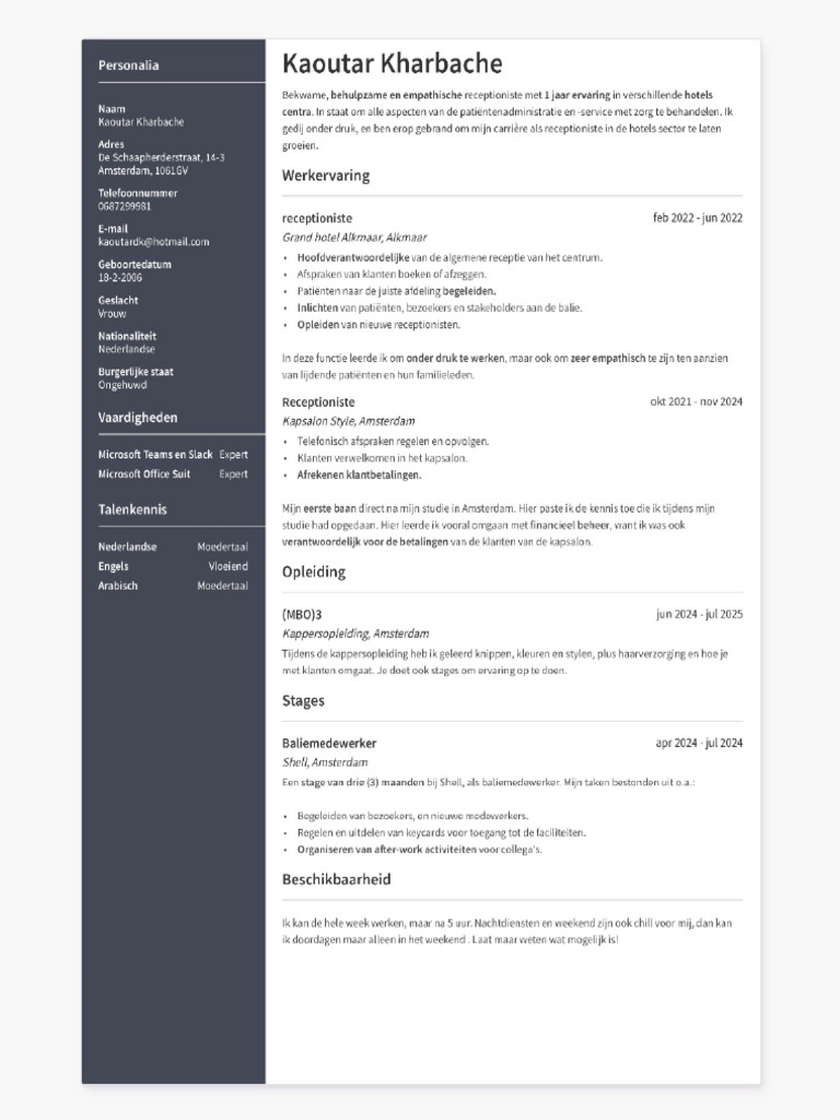 Cv Kaoutar Kharbache | PDF