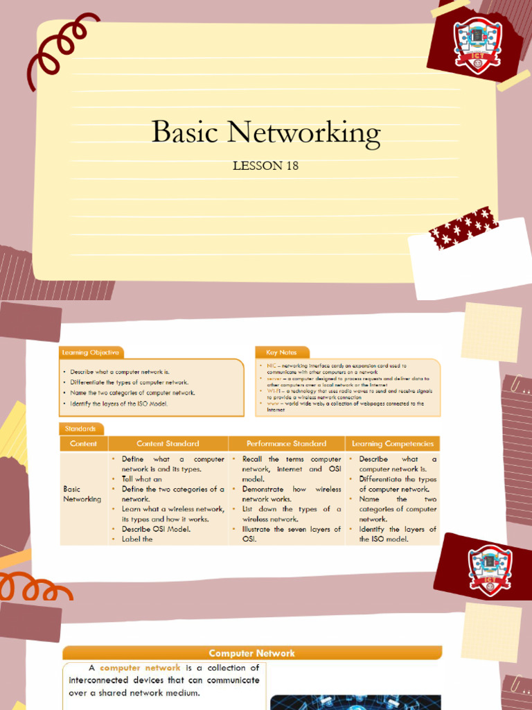 Lesson 18 20 Networking | PDF