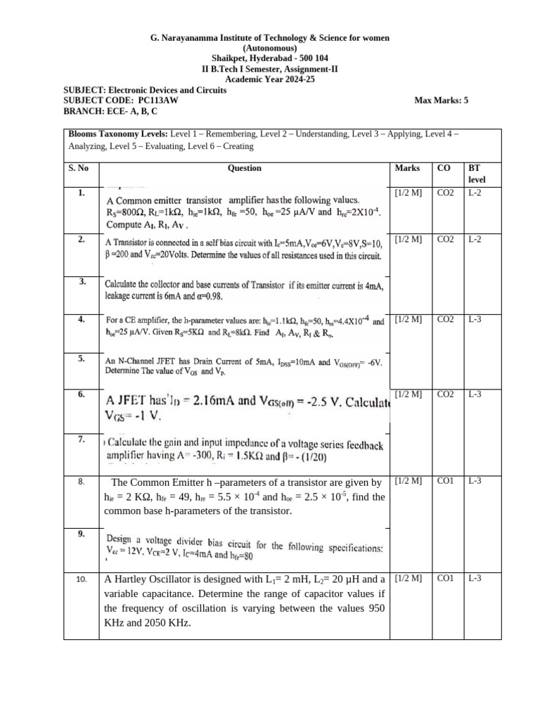 Edc Assignment-2 2024-25 | PDF