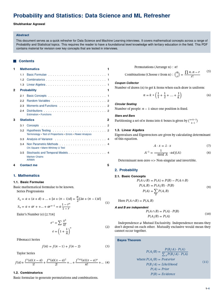 DS ML Probability Statistics Interview | PDF | Statistical Significance ...