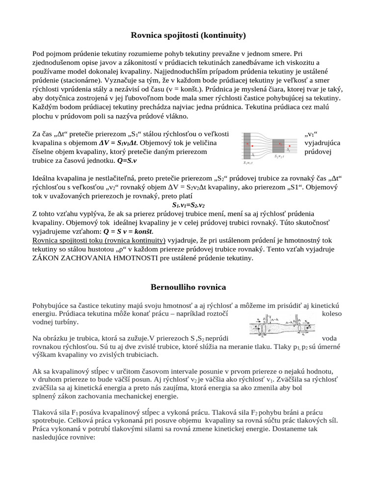 FYZIKA Hydrodynamika | PDF