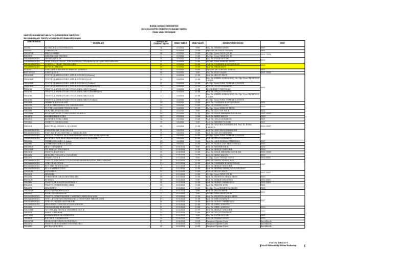 20240522 Lisans Final Sinav Programi | PDF