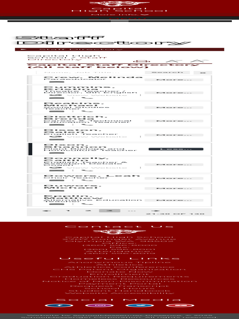 Capital High School Staff Directory | PDF