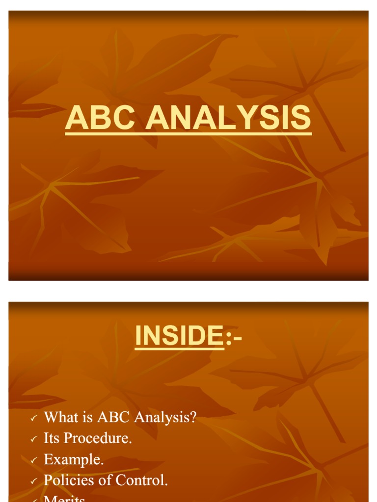 ABC Analysis | PDF