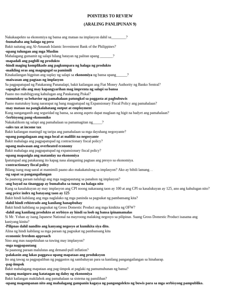 Ap - Pointers To Review | PDF