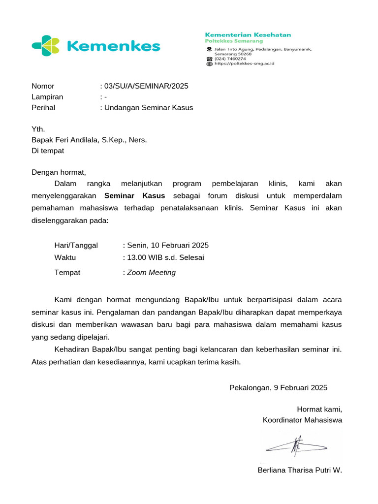 Surat Undangan Seminar (Pak Feri) | PDF